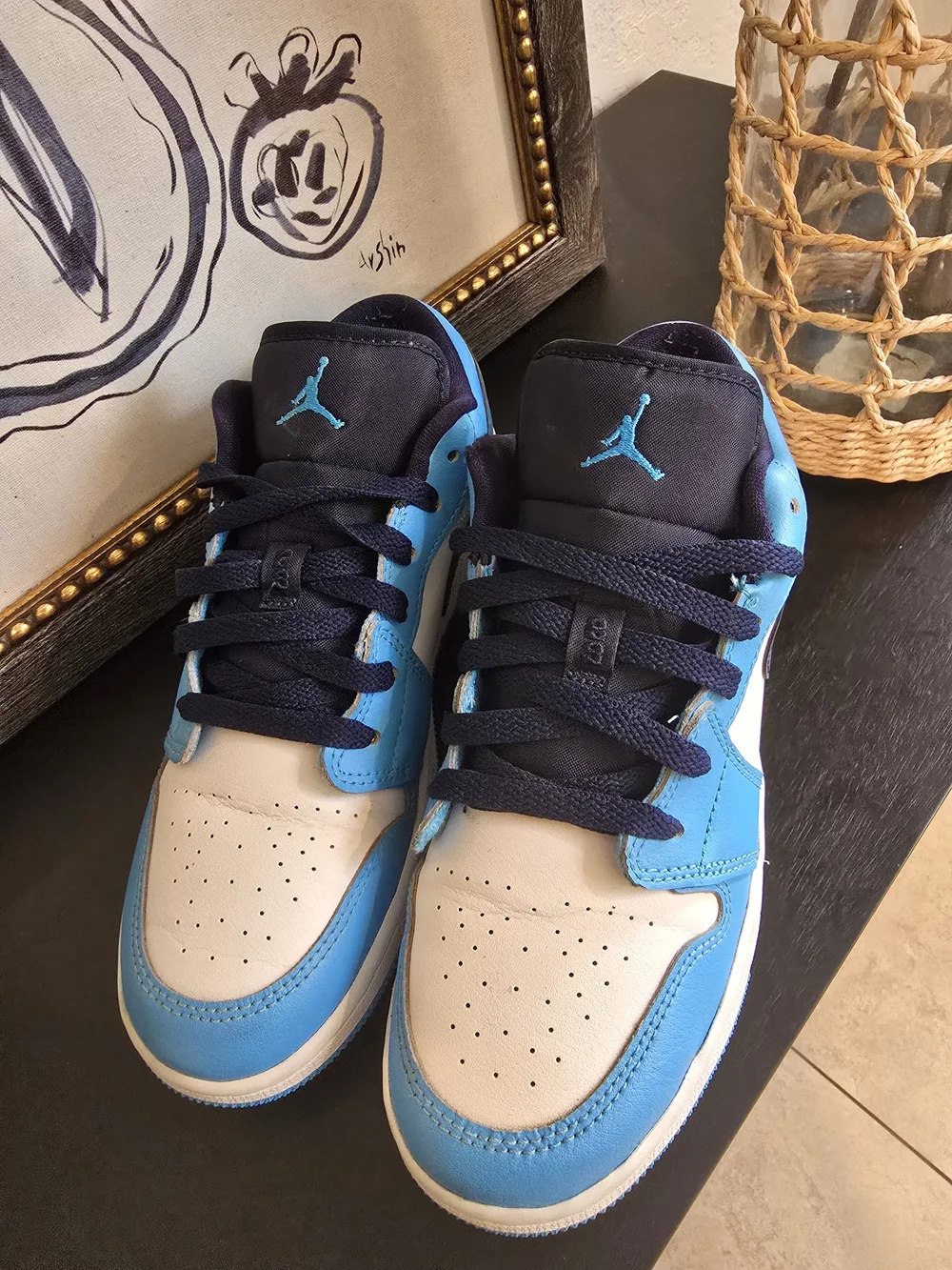 Jordan | Shoes | Nike Air Jordan Low Unc Blue White 55 Y 7 Womens ...